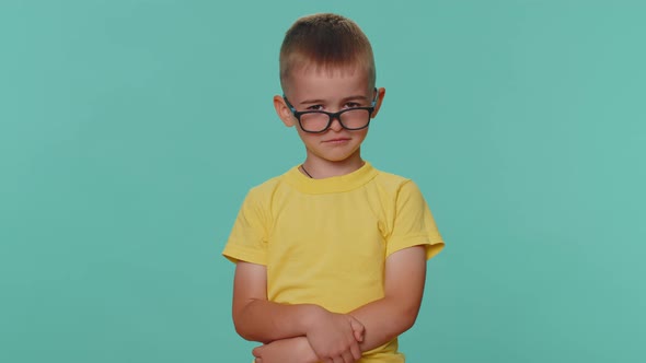 Displeased Upset Children Boy Reacting to Unpleasant Awful Idea ...