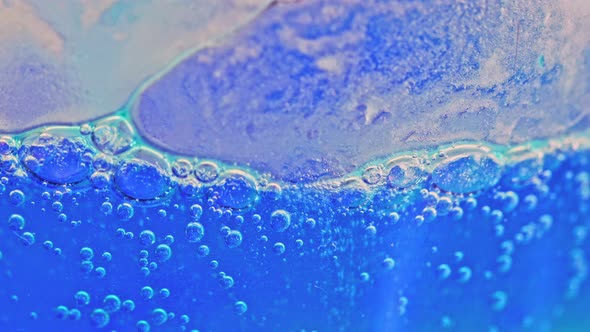 ART | Close-up of Saturated Neon Blue Liquid in 4k Quality, Stock Footage