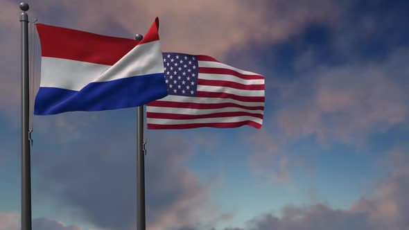 Paraguay Flag Waving Along With The National Flag Of The USA - 2K ...