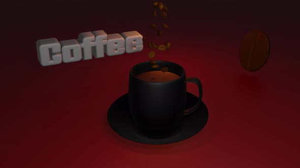 Coffee Cup and Coffee Beans, Motion Graphics | VideoHive