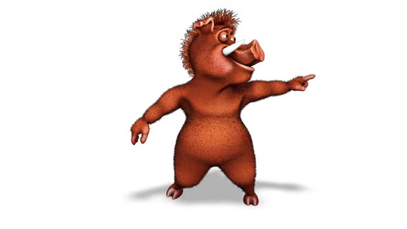 Cartoon Boar Dance Looped on White Background, Motion Graphics | VideoHive