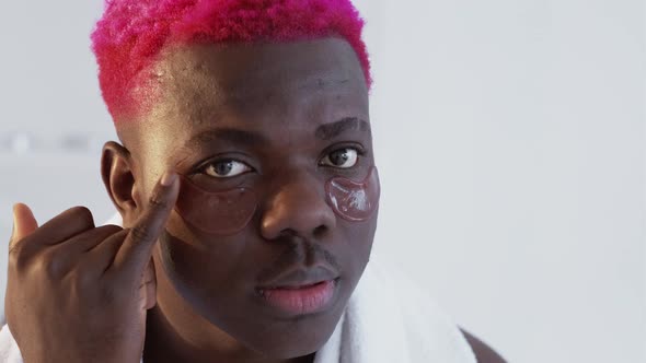 Metrosexual Black Man Facial Care Beauty Procedure, Stock Footage ...