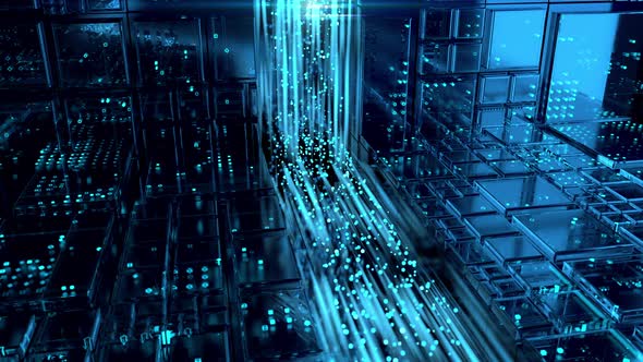 Digital sci-fi concept inside artificial intelligence processor with ...