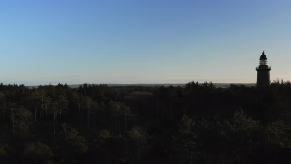 Drone To Sunlit Lodbjerg Lighthouse, Stock Footage | VideoHive