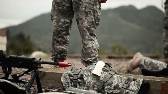 Soldier clearing his weapon, Stock Footage | VideoHive