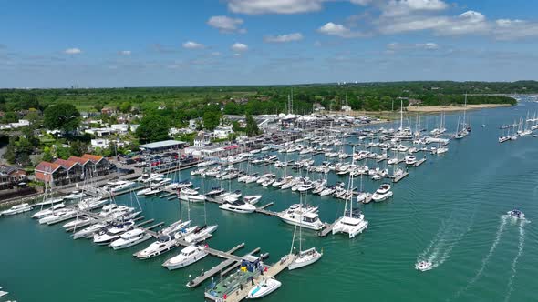 Hamble Marina in the Summer Aerial View, Stock Footage | VideoHive