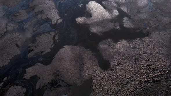 The surface of the sludge lagoon. Maps and shapes., Stock Footage ...