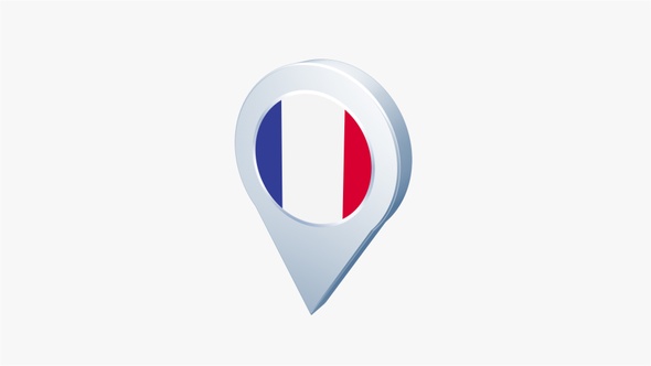 France Flag Pin Icon, Motion Graphics | VideoHive