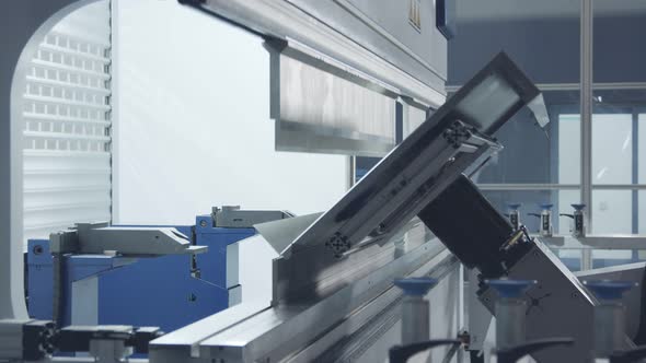 Metal bending robot in a metal production facility, Stock Footage ...