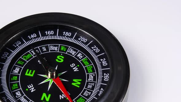 Compass Rotating on White., Stock Footage | VideoHive