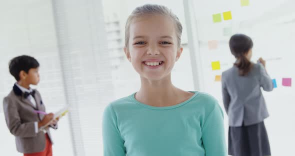 Kids as business executives smiling and working 4k, Stock Footage ...