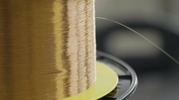 Spool of glass fiber thread in laboratory, Stock Footage | VideoHive