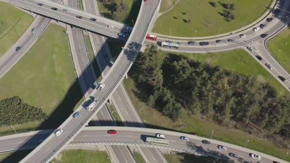 City Traffic during Rush Hour on the Highway Conjunction, Stock Footage