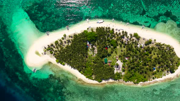 Tropical Island on a Coral Reef, Top View. Digyo Island, Philippines ...