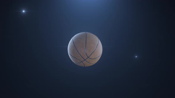 Basketball Hit the Basket in Slow Motion on the Background of Flashes ...