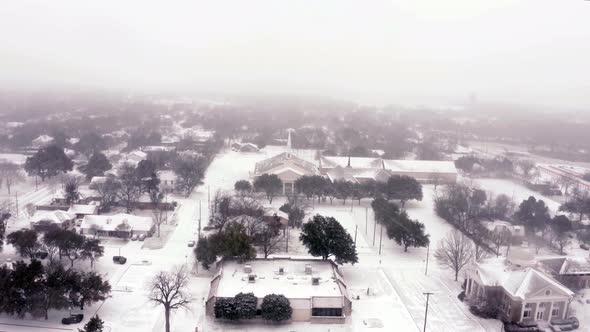 Desolate small town in a snow storm., Stock Footage | VideoHive