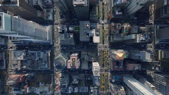 Aerial Birds Eye Overhead Top Down View of Regular Blocks of Buildings ...