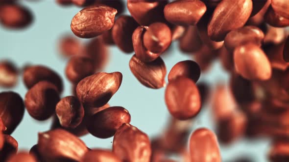 Peanuts Fly Up and Rotate in Flight, Stock Footage | VideoHive