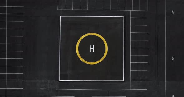 Marking on the helipad, Stock Footage | VideoHive