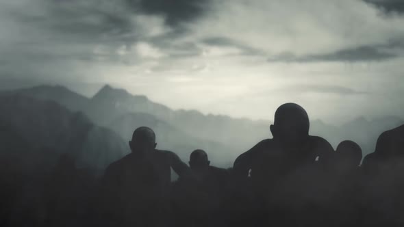 Hundreds Of Zombies Running Towards Camera, Motion Graphics | VideoHive