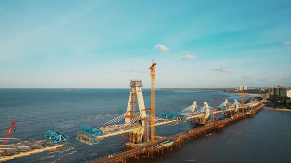 Aerial view of Tanzanite Bridge, Dar es salaam, Tanzania, Stock Footage