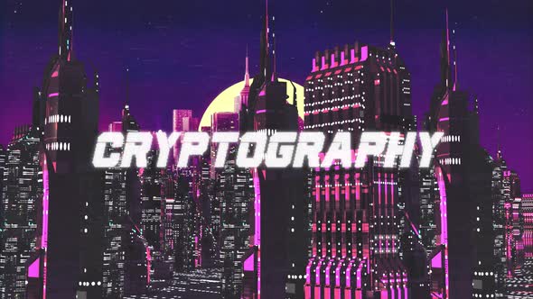 Retro Cyber City Background Cryptography, Motion Graphics | VideoHive