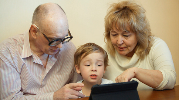 Family Time with Touchpad, Stock Footage | VideoHive