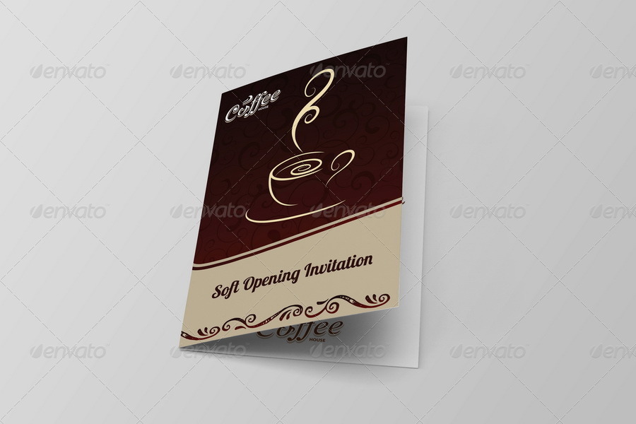 Cafe Soft Opening Invitation Card Vol.3, Print Templates | GraphicRiver