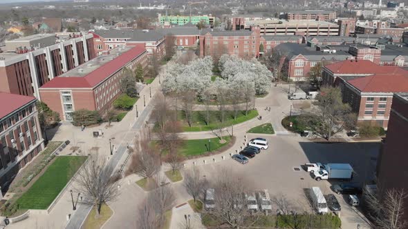 Aerial View of College Campus with Pavillion, Stock Footage | VideoHive