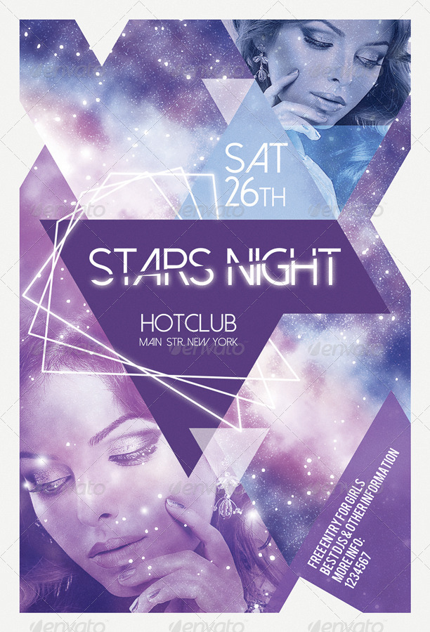 Stars Night Flyer Template, Print Templates | GraphicRiver