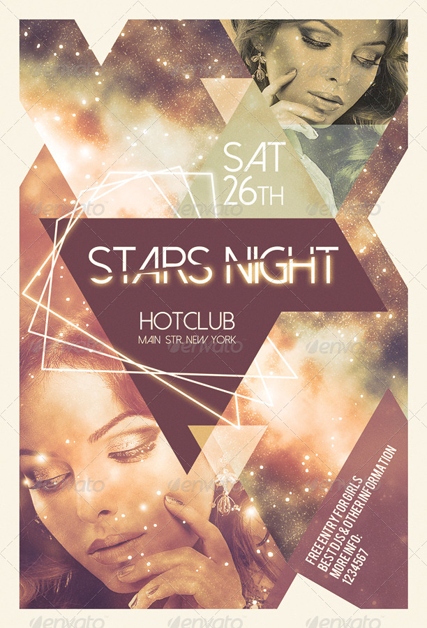 Stars Night Flyer Template, Print Templates | GraphicRiver