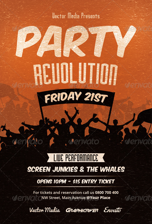 Party Revolution - Flyer, Print Templates | GraphicRiver
