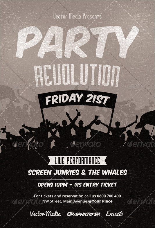 Party Revolution - Flyer, Print Templates | GraphicRiver