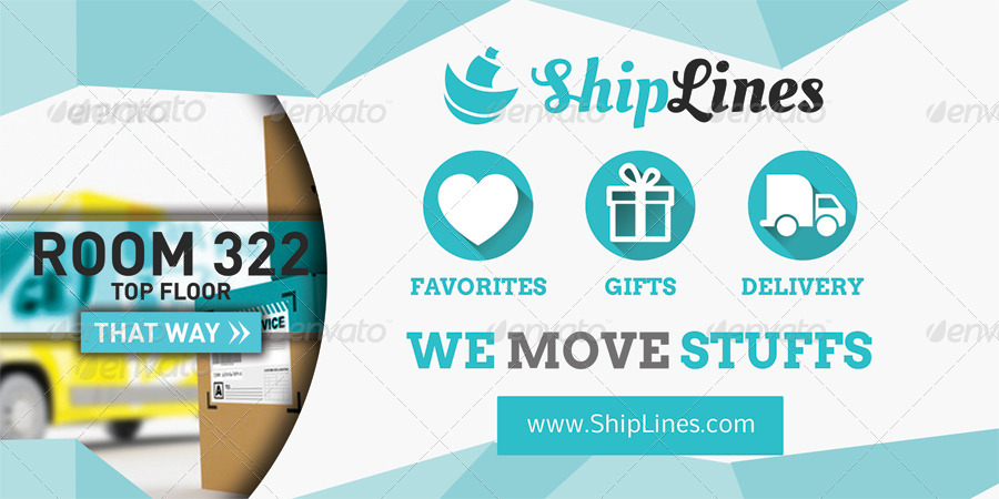 Ship Lines Shipping Service Signage Bundle, Print Templates | GraphicRiver