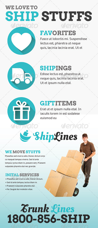 Ship Lines Shipping Service Signage Bundle, Print Templates | GraphicRiver