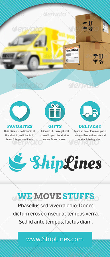 Ship Lines Shipping Service Signage Bundle, Print Templates | GraphicRiver