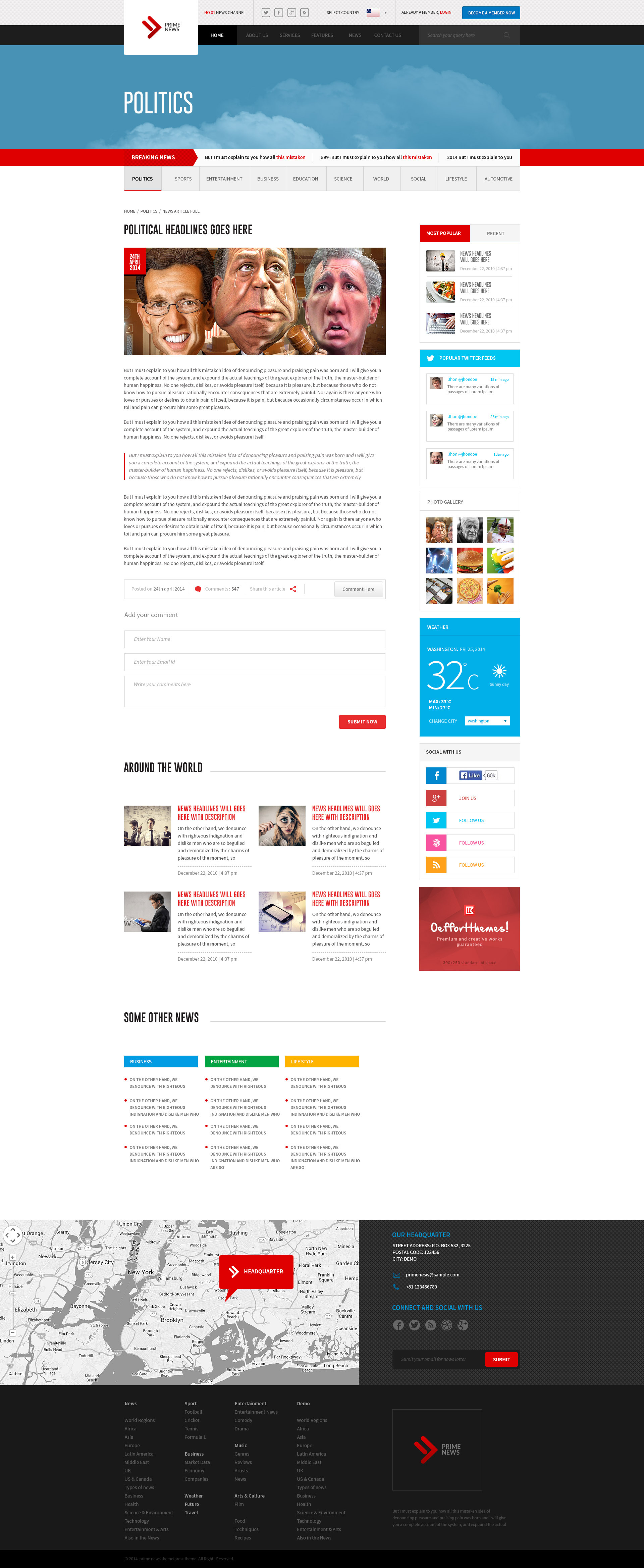 Prime News-Online News and Magazine Template by WordPress-Studio ...