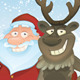 Christmas vector card with Rudolph and Santa, Vectors | GraphicRiver