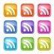 Set of Colorful RSS Icons, Vectors | GraphicRiver