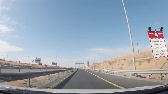 Road Control Middle Eastern Road Trip Firstperson View in a Moving Car ...