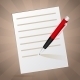 White Note and Red Pen, Vectors | GraphicRiver