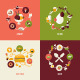 Flat Design Concept Icons for Restaurant by PureSolution | GraphicRiver