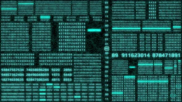 HUD Futuristic Virtual Reality Digital Encoder Decimal Random Data ...