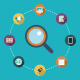 Flat Icons Search Optimization, Vectors | GraphicRiver