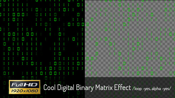 Cool Digital Binary Matrix Effect, Motion Graphics | VideoHive