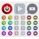 Vector Flat Play Icons Set., Vectors | GraphicRiver