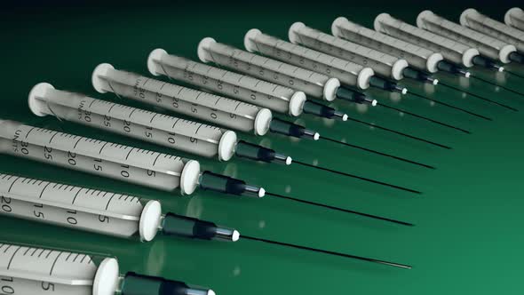 Syringes with Needles in Research Laboratory Ready for Vaccination and ...