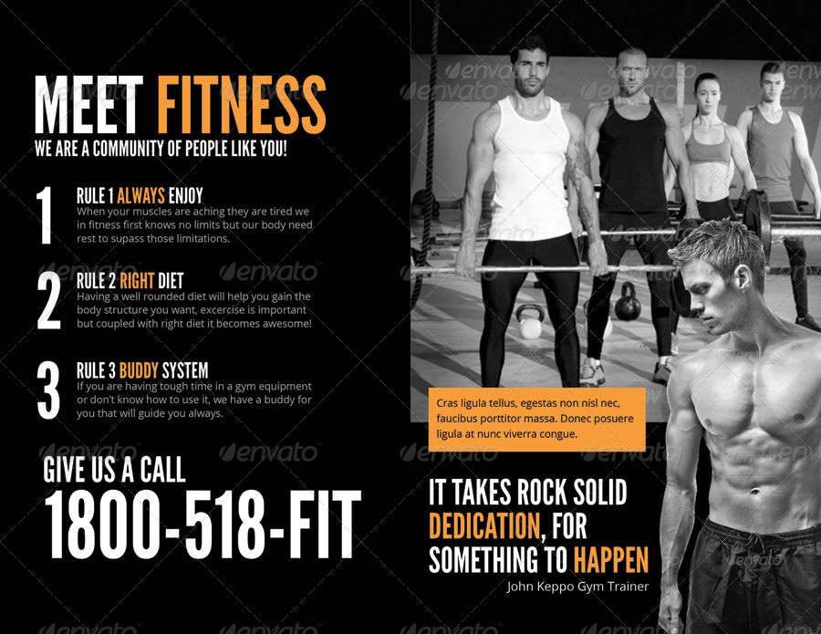 First Fitness Body Weight Training Bifold, Print Templates | GraphicRiver