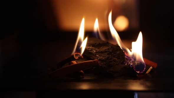 Close-up of a warm, burning fire, Stock Footage | VideoHive