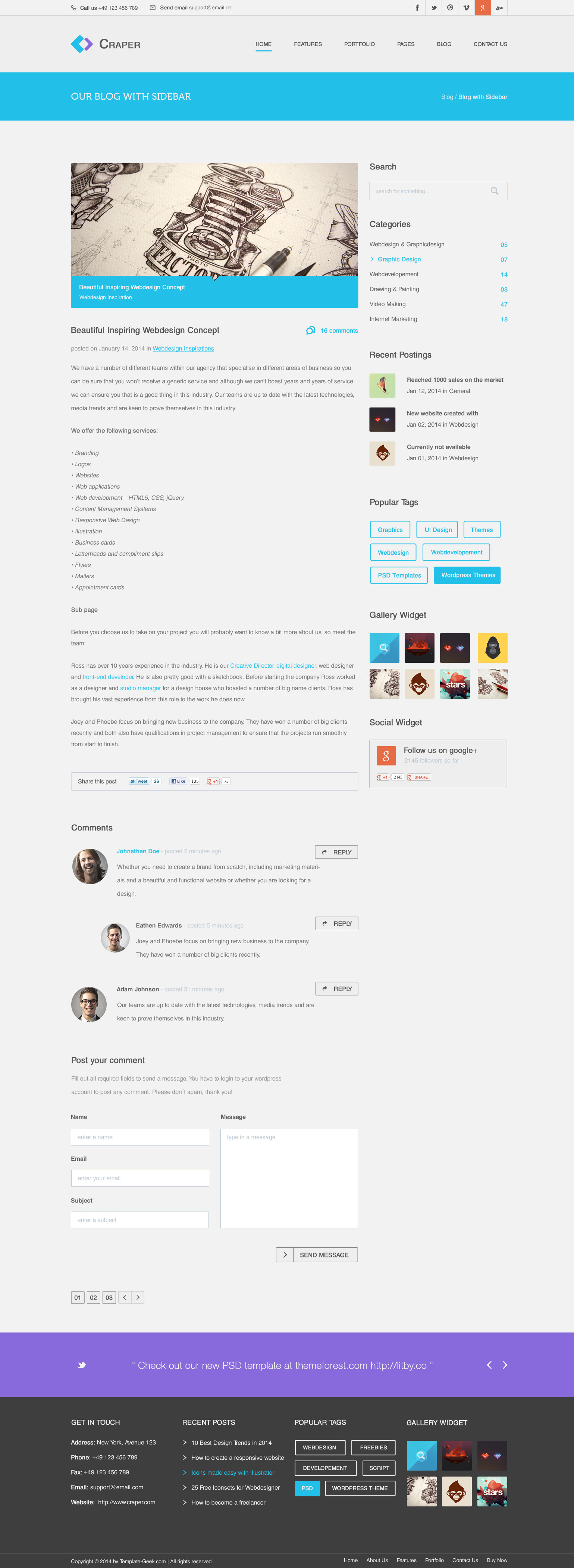 Craper - Responsive Multi-purpose HTML5 Template by Template-Geek | ThemeForest